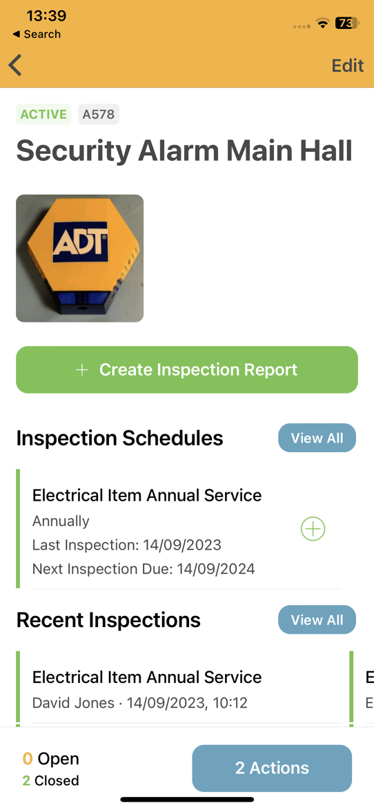 How Do I View an Asset Inspection Report or Asset Details Through The App?