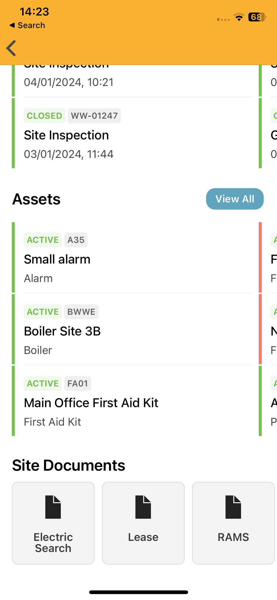 How Do I View an Asset Inspection Report or Asset Details Through The App?
