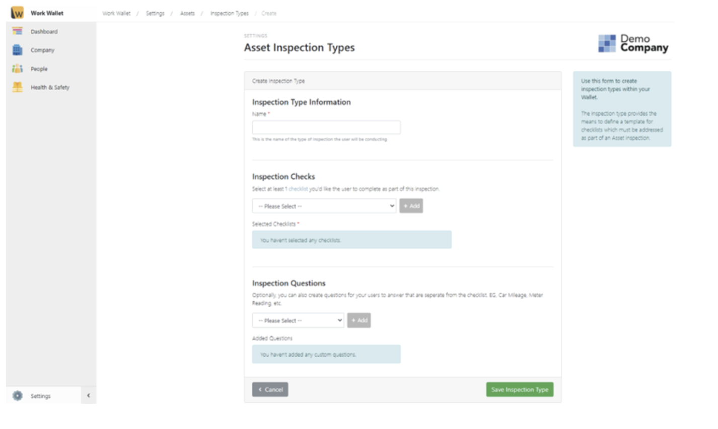 How Do I Create/Manage Asset Inspection Types?