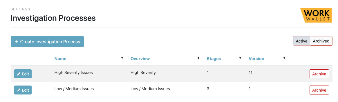 How Do I Create/Manage Investigation Processes?