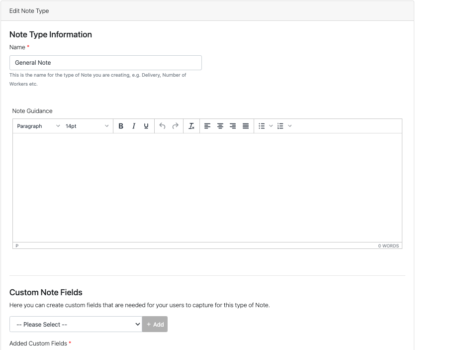 How do I create Site Diary Note types?