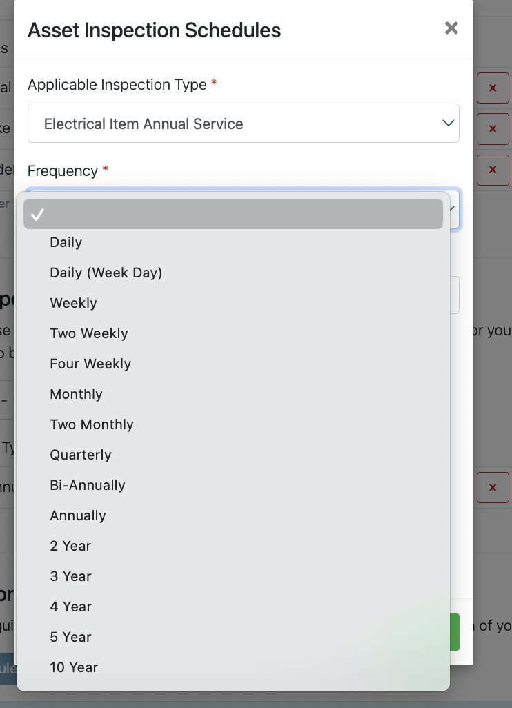 How do I create an Asset Inspection Schedule?