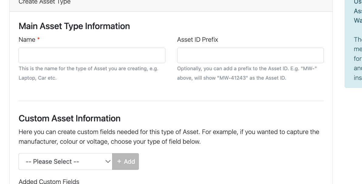 How Do I Create/Manage Asset Types?