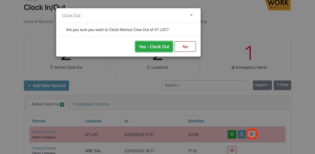 How do I view Clock In and Out Records?